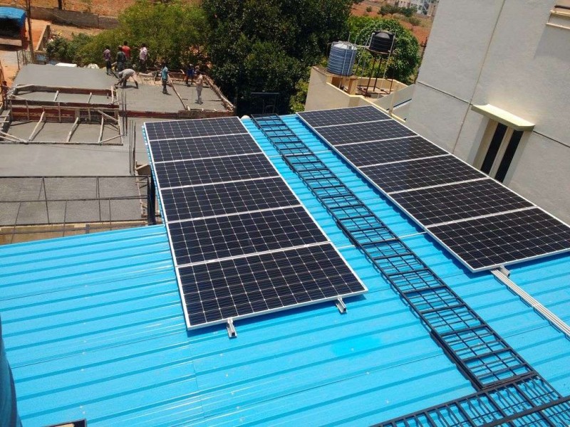 4kW Solar Rooftop Hybrid system using Batteries in Judicial Layout,